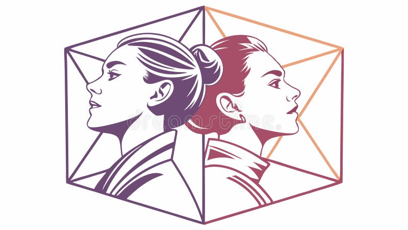 Two Faces within a Cube, Perspective and Duality, Vector Design Generative AI Stock Vector ...