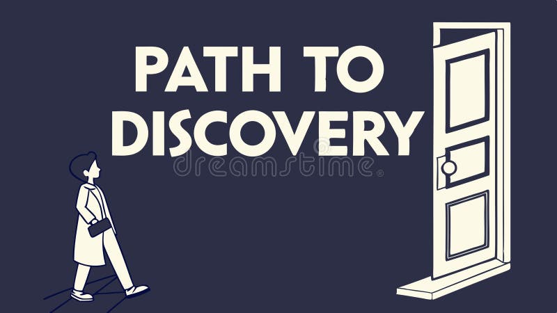Path To Discovery with Open Doors, Exploration, Vector Design ...