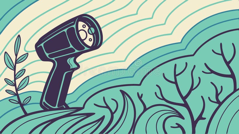 Modern Thermal Camera with Light Beam in Forest Vector, Vector Design ...