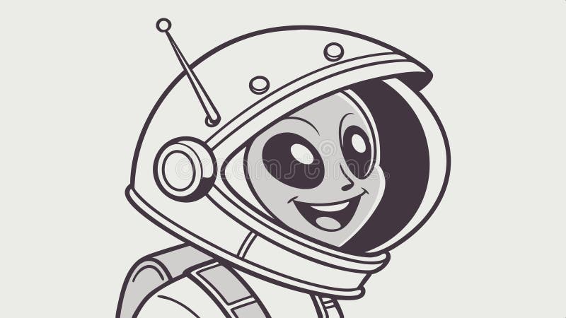Mysterious Alien in Astronaut Helmet Vector Illustration, Vector Design ...
