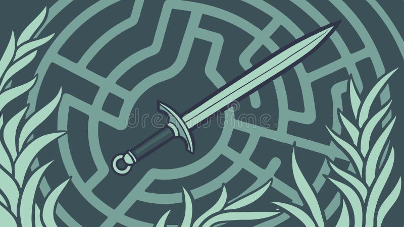 Sword in Maze Pattern, Puzzle and Strategy Art Vector Design Generative ...