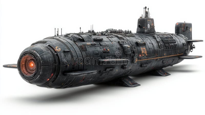 Intriguing Vintage-style Black Submarine with Unique Round Windows ...