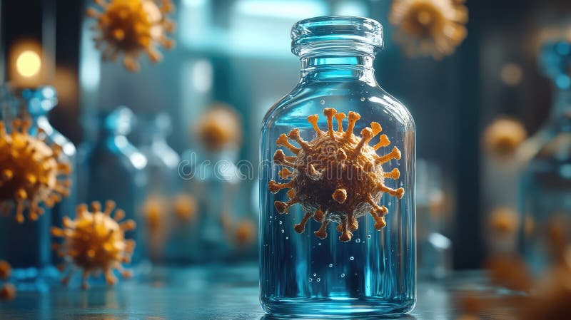 Intriguing Visual Representation of Virus Encased in Transparent Glass ...