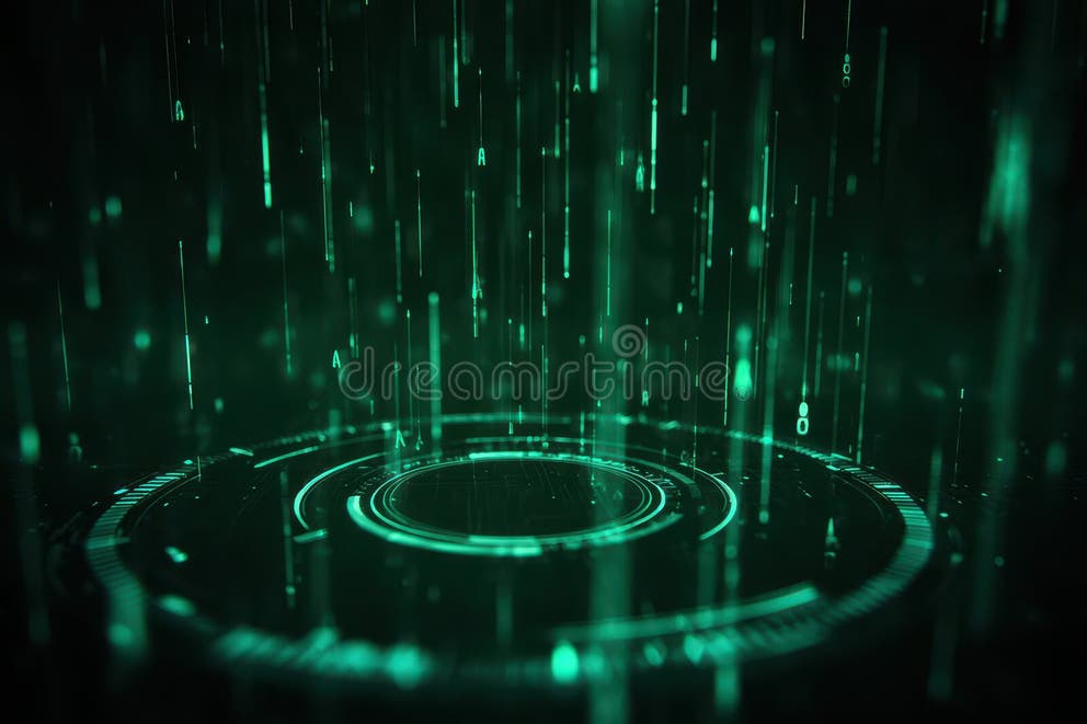 Advanced AI Intelligence Core Surrounded by Streaming Data in ...