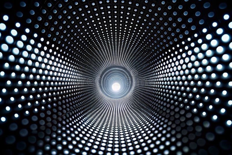 Intriguing White Dot Tunnel on a Black Background a Stunning Abstract ...