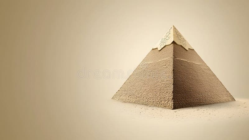 Intriguingly Shaped Sand Pyramid on a Neutral Background. Stock Image ...