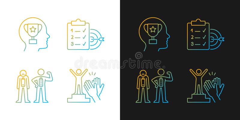 Intrinsic Motivation Gradient Icons Set for Dark and Light Mode Stock ...