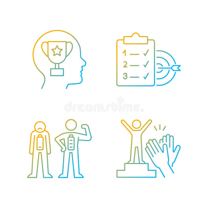 Intrinsic Motivation Gradient Linear Vector Icons Set Stock Vector ...