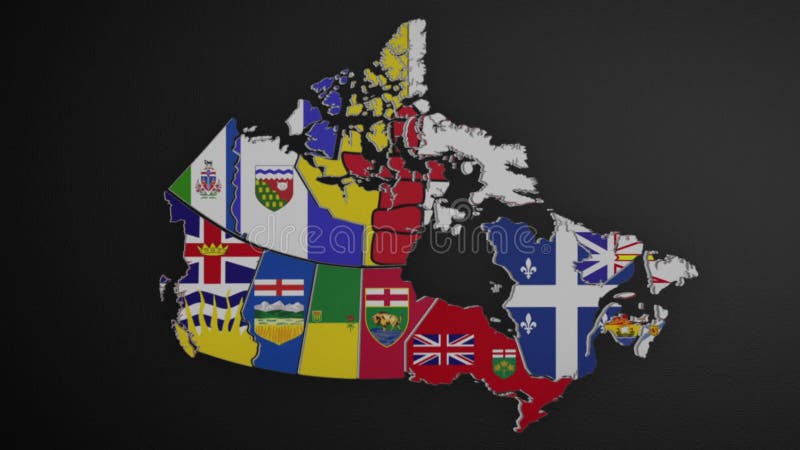 Canada Provinces Border Map Intro Stock Footage - Video of america ...
