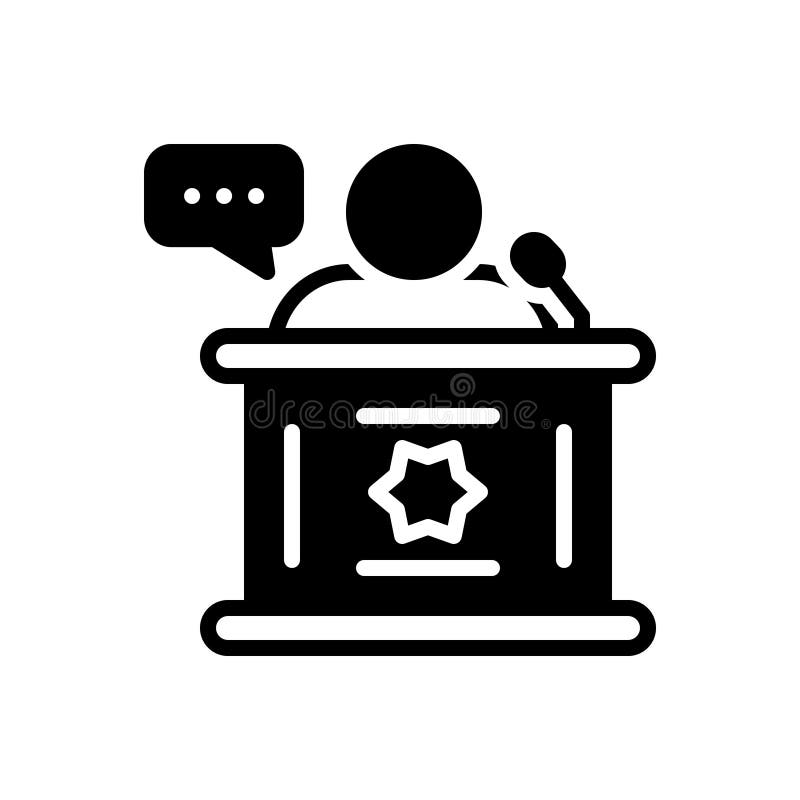 Black Solid Icon for Introduce, Familiarize and Human Stock Vector ...