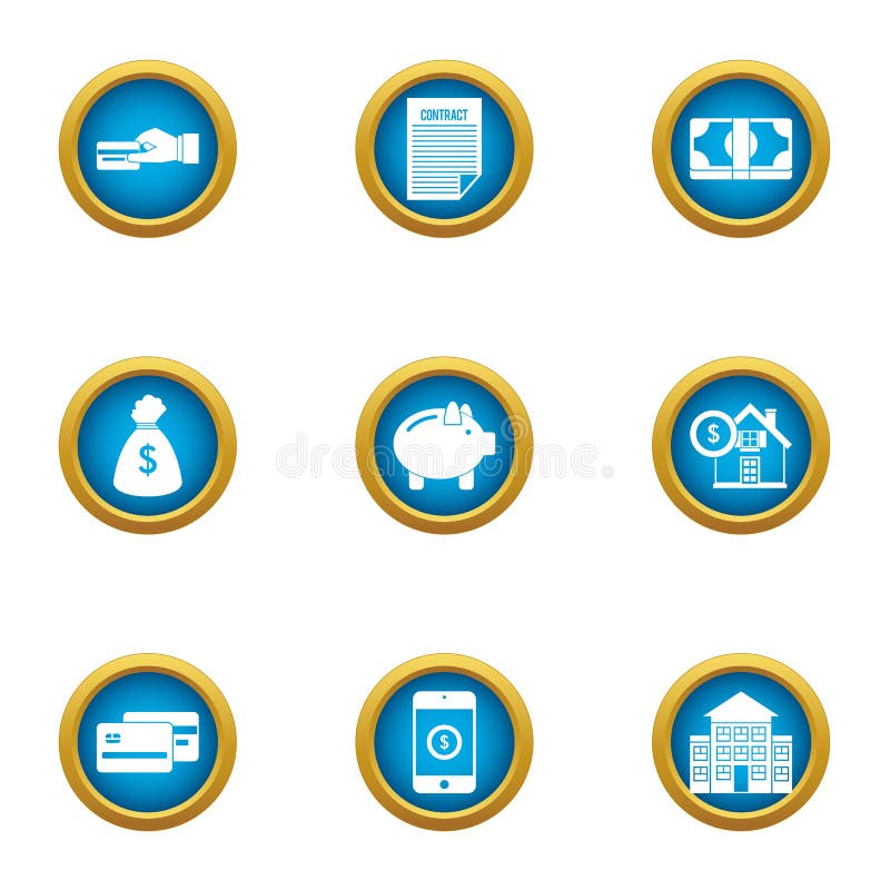 Introduce Icons Set, Flat Style Stock Vector - Illustration of isolated ...