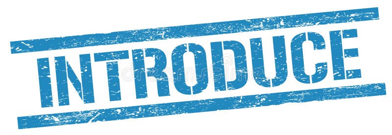 INTRODUCE Text on Blue Grungy Rectangle Stamp Stock Illustration ...