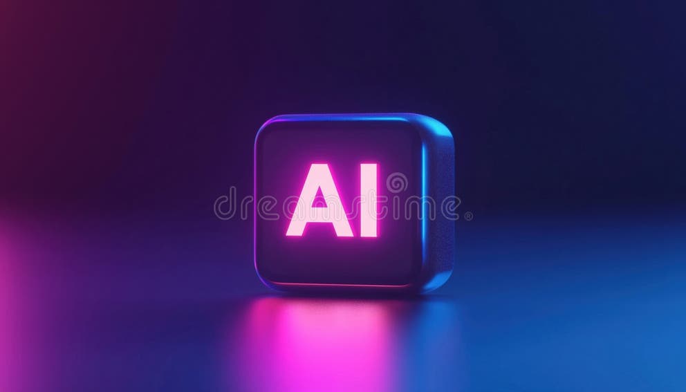 Introducing Ai Button with Neumorphic Design Stock Image - Image of ...