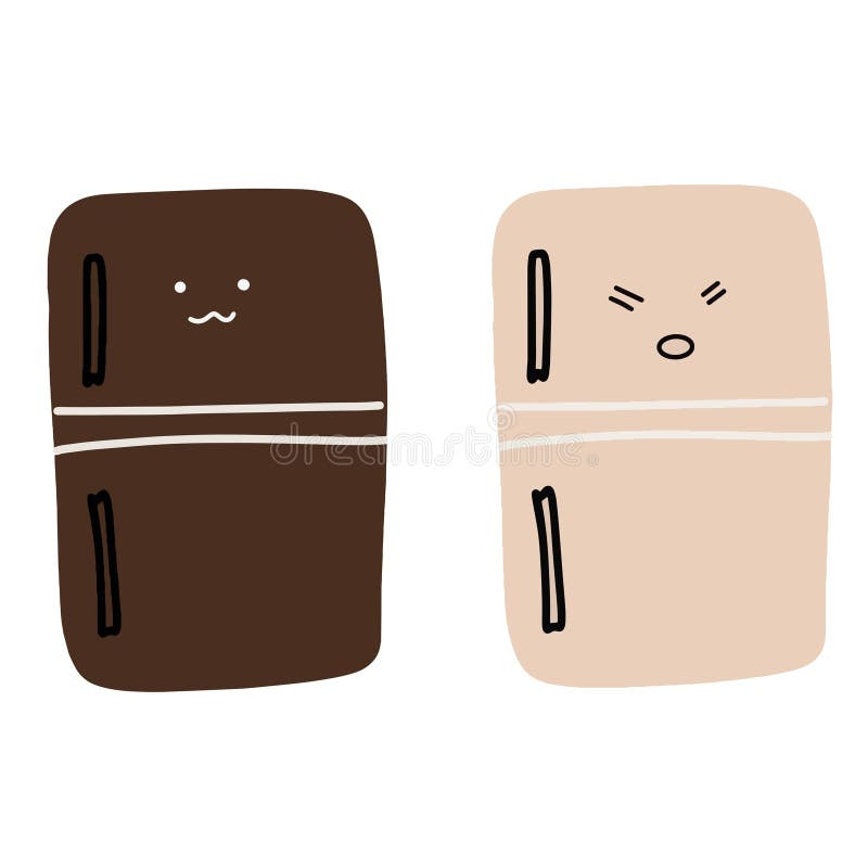 Playful Cartoon Refrigerator Vector with Various Expressions Cute ...