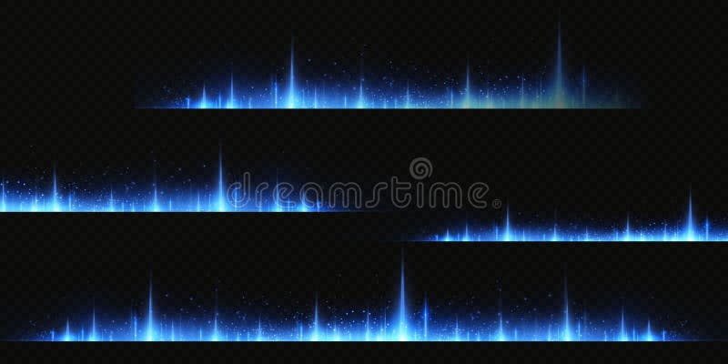 A Set of Neon or Blue Light Glow Flare Stars Effects. Stock Vector ...