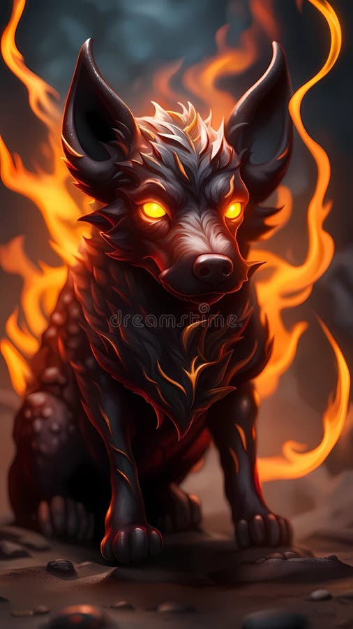 3D Hellhound Cartoon Character Design Illustration Ai Generated Stock ...