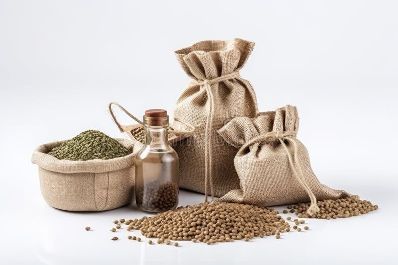 Hemp Products Set. High Resolution, Isolated on White Background. Stock ...