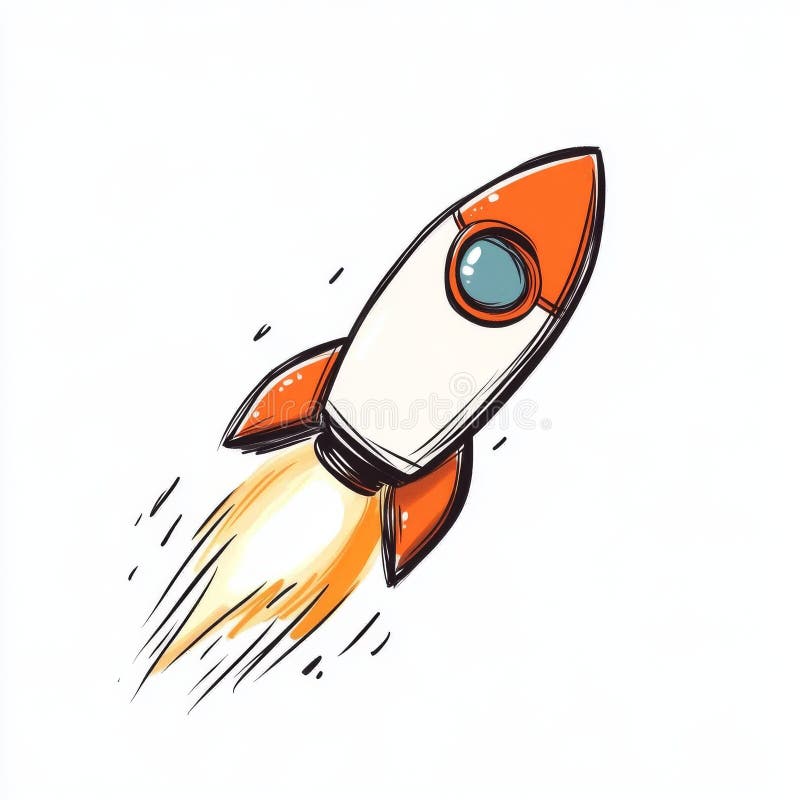 Introducing a Rocket Stock Sticker, Startup Business, Chalk Texture ...