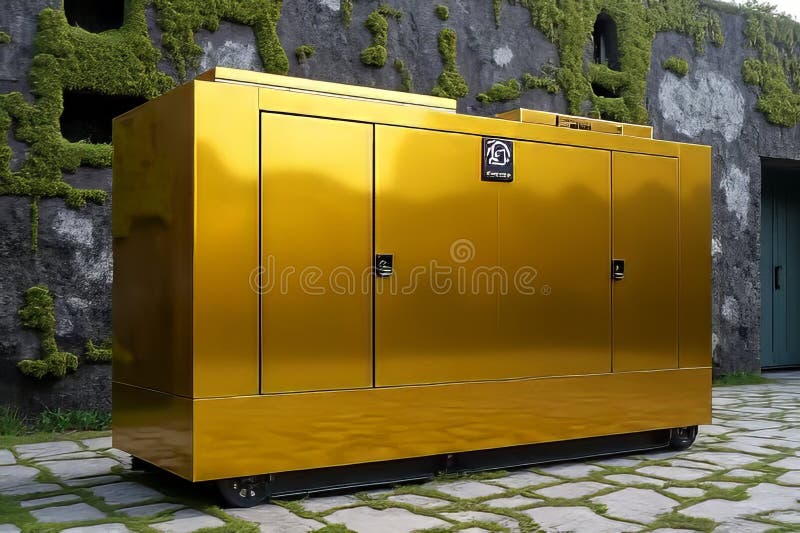 Sleek GoldColored Mobile Generator Unit Outdoor Power Solution for ...