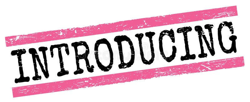 INTRODUCING Text on Pink-black Grungy Lines Stamp Sign Stock ...