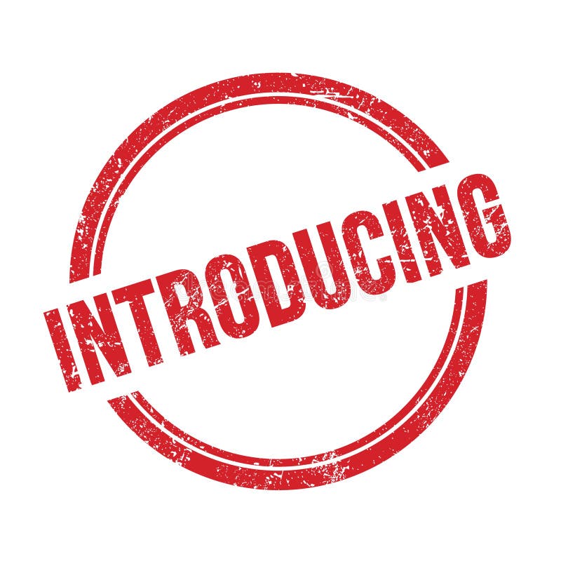 INTRODUCING Text Written on Red Grungy Round Stamp Stock Illustration ...