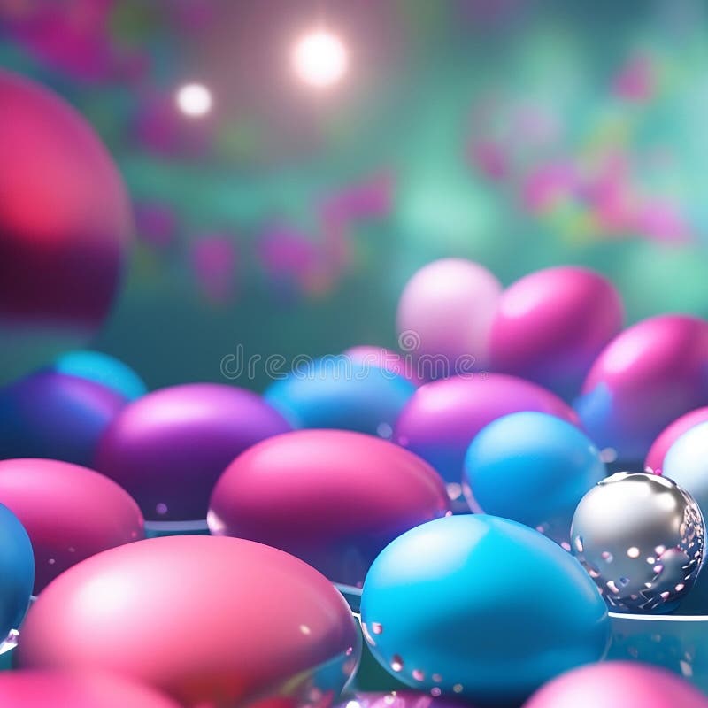 Radiant Pink, Blue, Purple and Silver Easter Egg Collection - AI ...