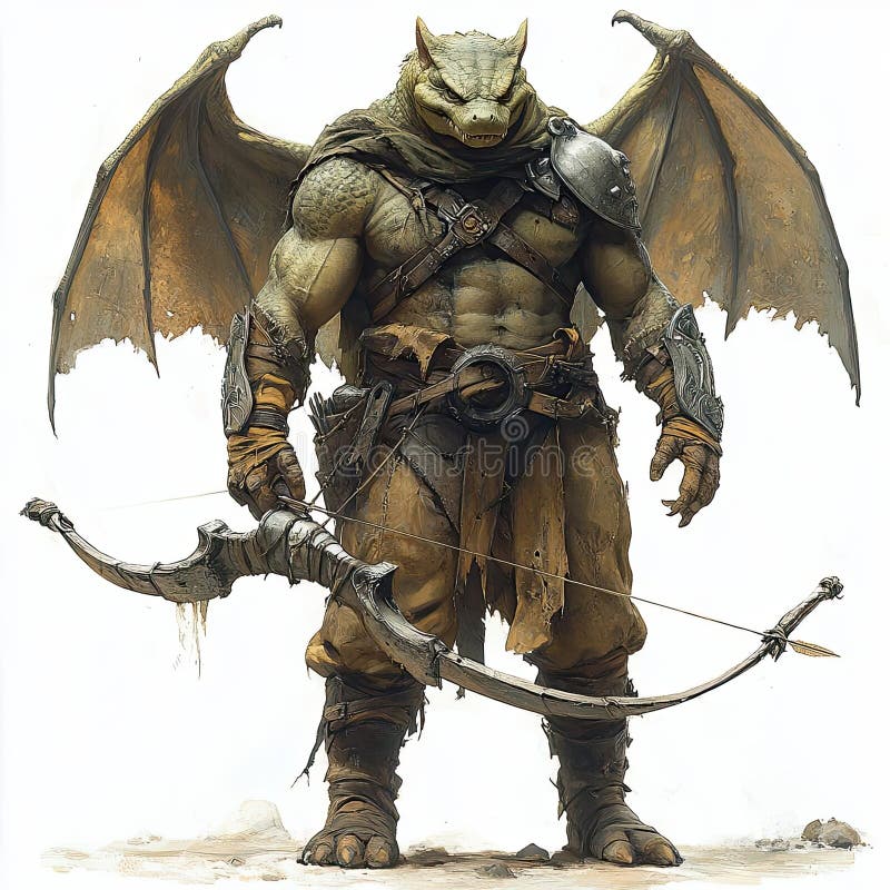 Hero with the Head of a Crocodile and the Wings of a Bat, Gripping a ...