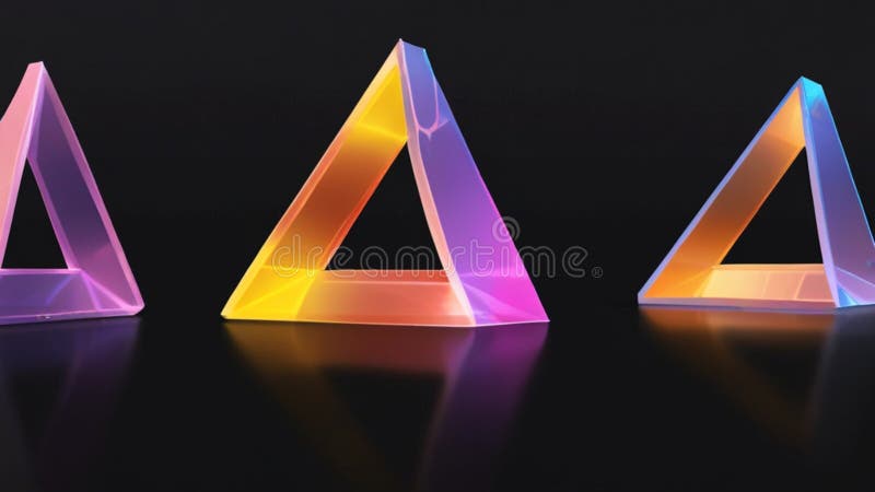 A 3D Shaped Designed Triangle Cube. Stock Illustration - Illustration ...
