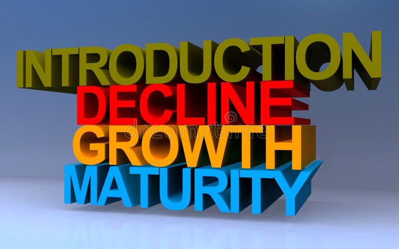 Introduction Decline Growth Maturity on Blue Stock Image - Image of ...