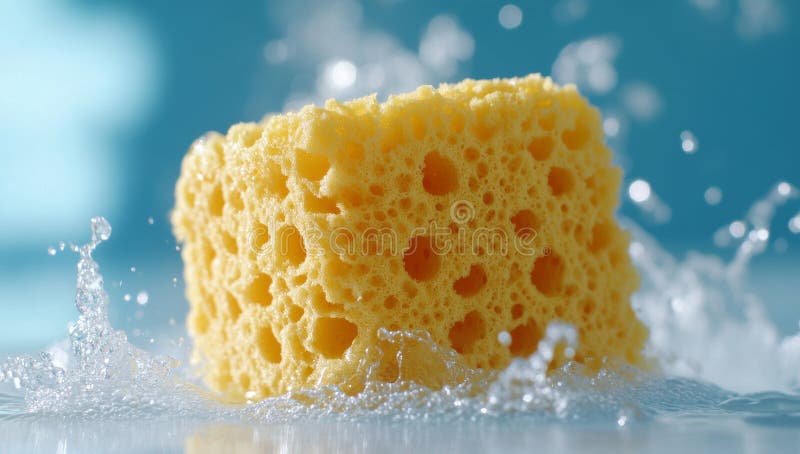 The Introduction of a Fresh Sponge into Water Creates Ripples, it ...