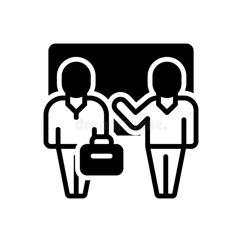 Black Solid Icon for Introduction, Acquaintance and Friend Stock Vector ...