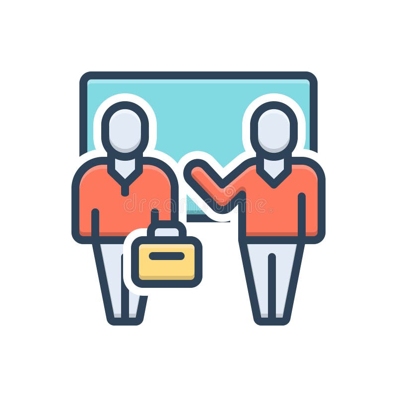 Color Illustration Icon for Introduction, Acquaintance and Businessman ...