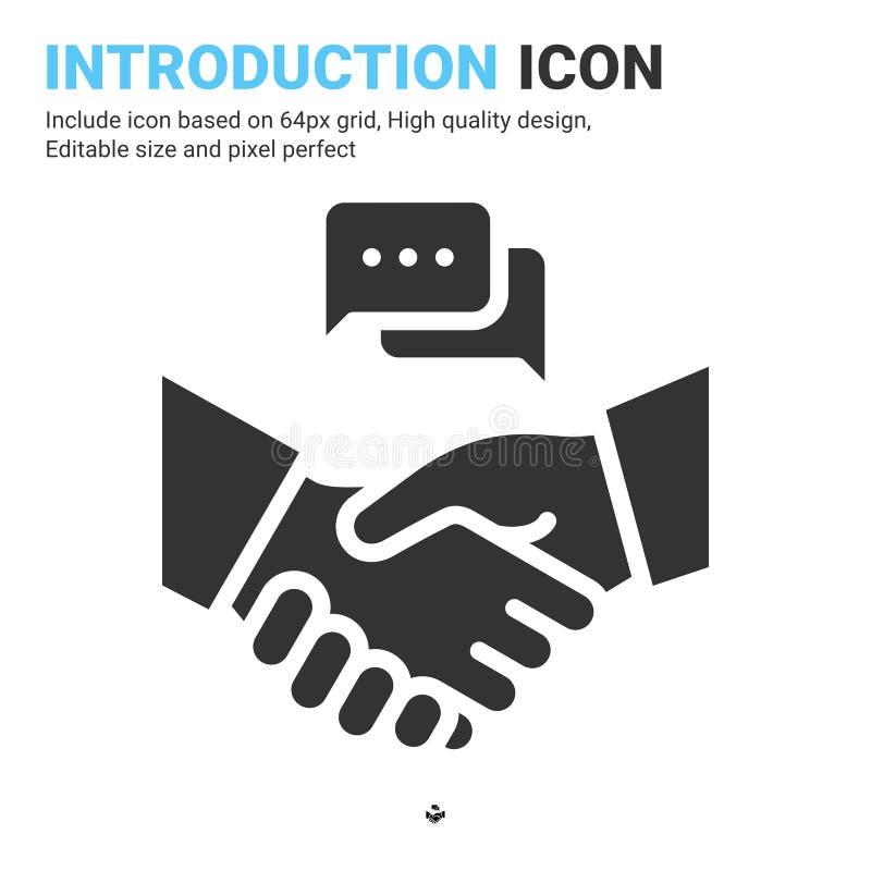 Introduction Icon Vector with Glyph Style Isolated on White Background ...