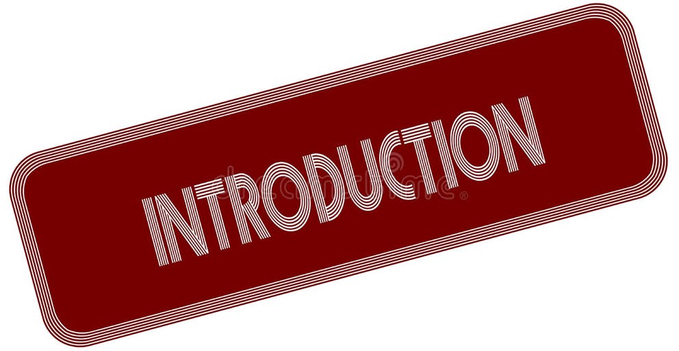 INTRODUCTION on red label. stock illustration. Illustration of words ...