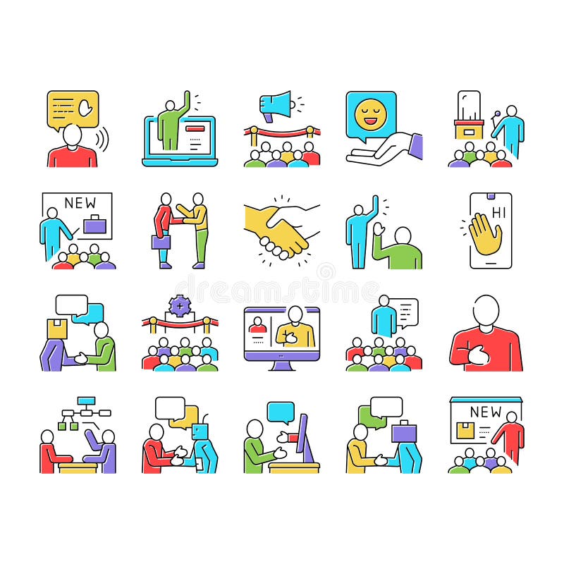 Introduction Speech Collection Icons Set Vector . Stock Vector ... Introduction Speech Collection Icons Set Vector . Stock Vector ...