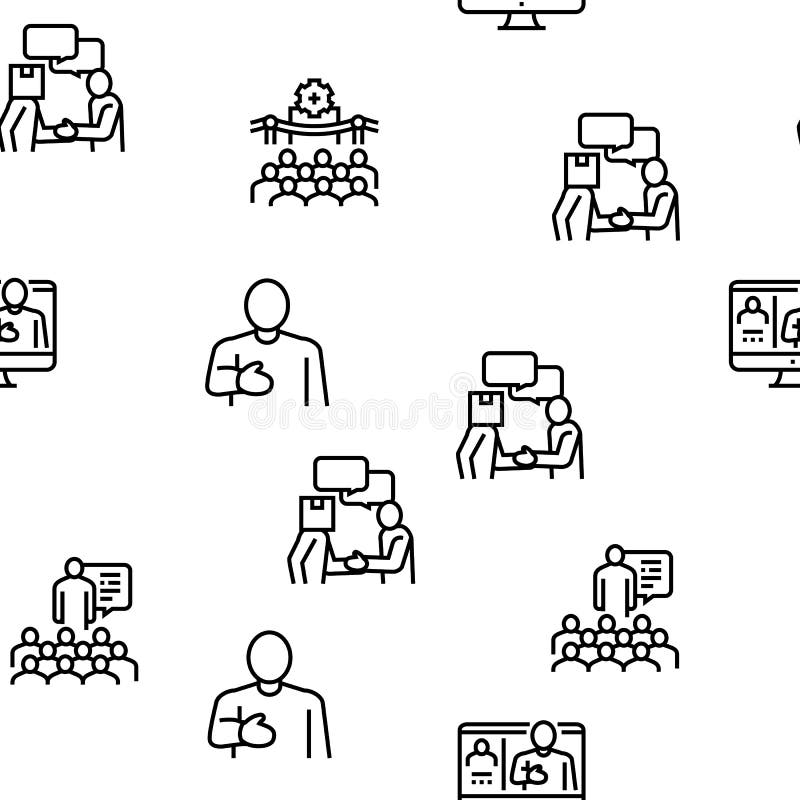 Introduction Speech Vector Seamless Pattern Stock Vector - Illustration ...