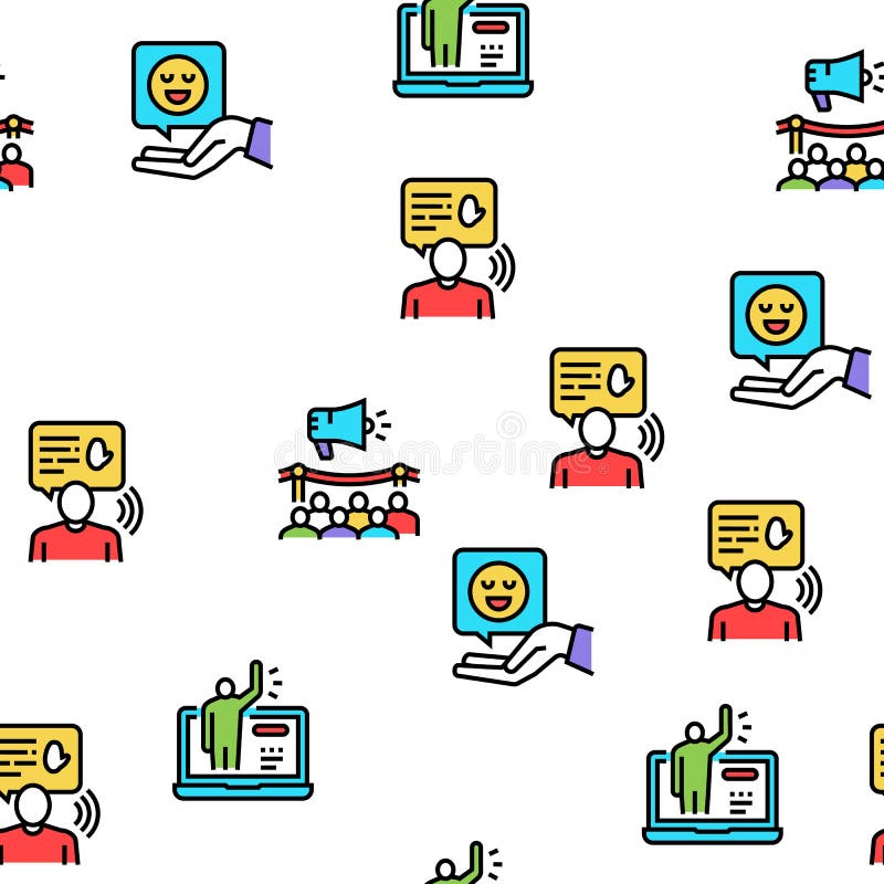 Introduction Speech Vector Seamless Pattern Stock Vector - Illustration ...