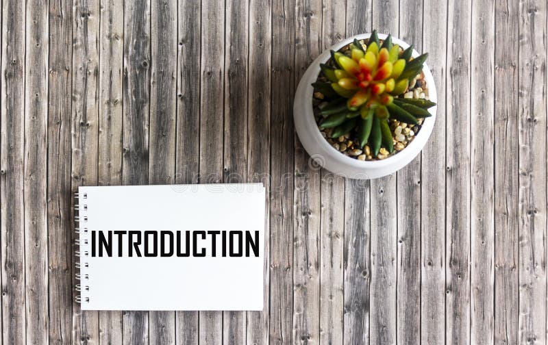 INTRODUCTION, Text on a Notepad on a Wooden Background Next To a Flower ...
