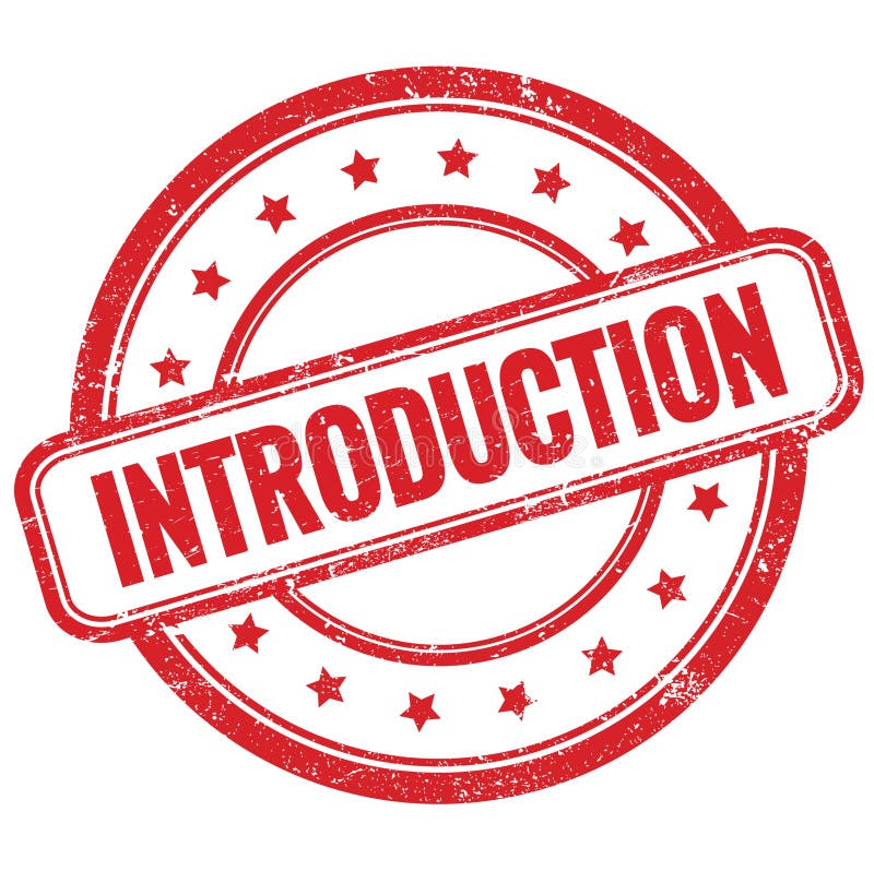 INTRODUCTION Text Written on Red Grungy Round Stamp Stock Illustration ...