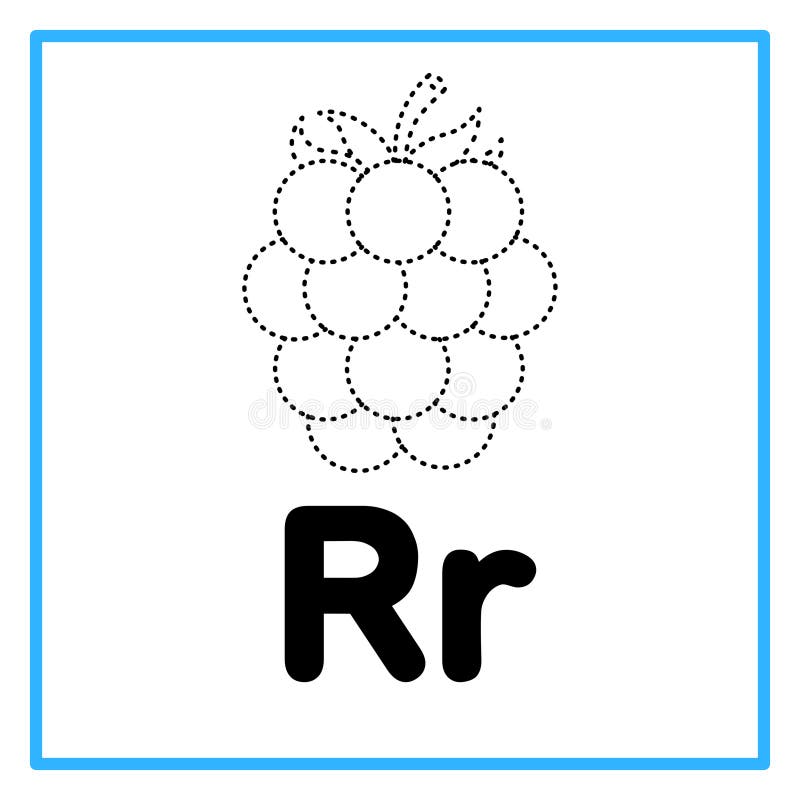 Tracing Raspberry Alfabet R Illustration Stock Vector - Illustration of ...