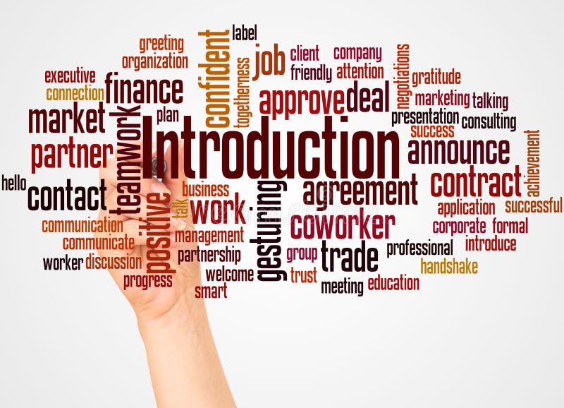 Introduction Word Cloud Hand Writing Concept Stock Photo - Image of ...