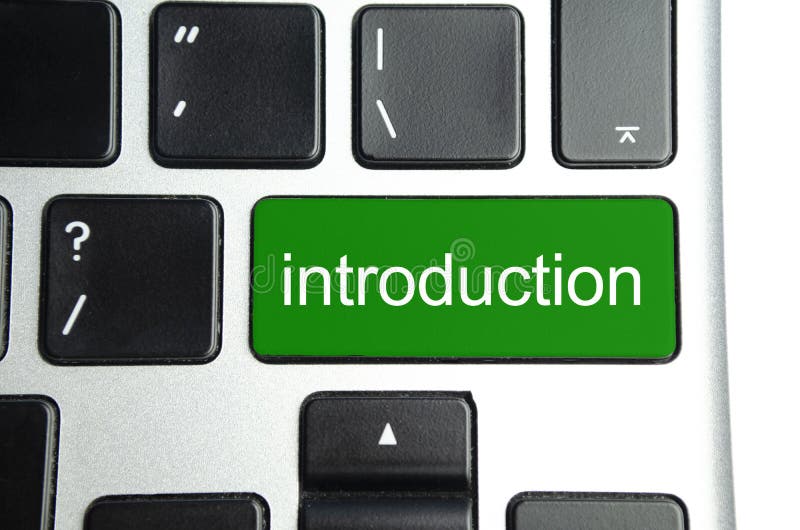 Introduction Word on Green Button on Keyboard Stock Photo - Image of ...