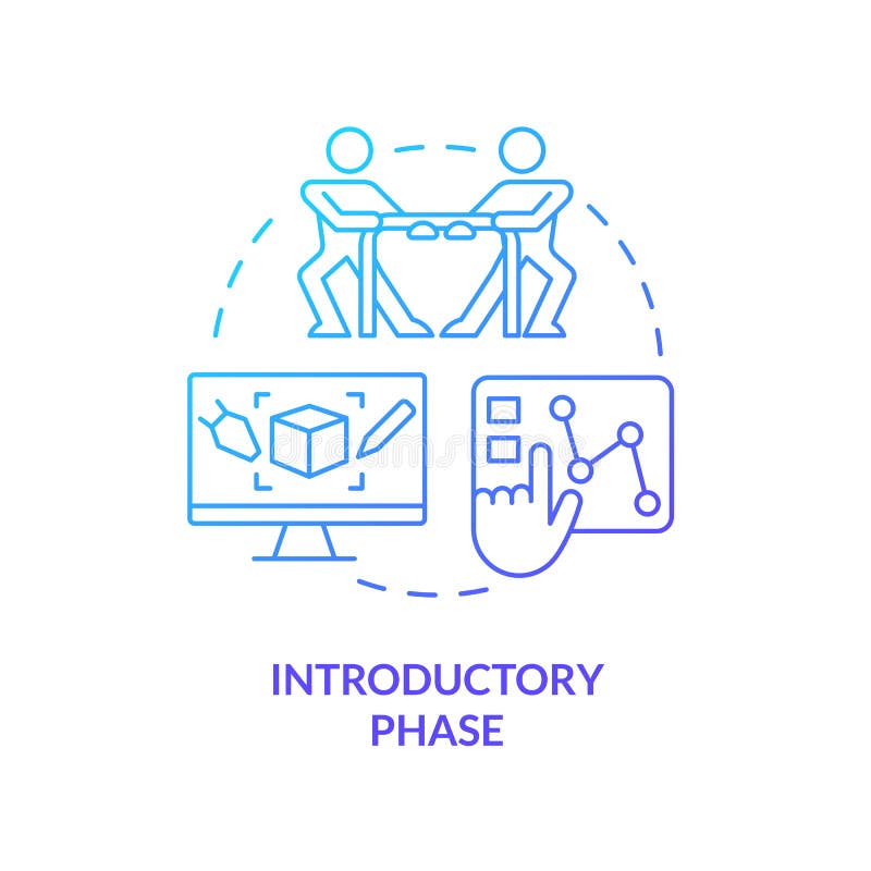 Introductory Phase Blue Gradient Concept Icon Stock Vector ...