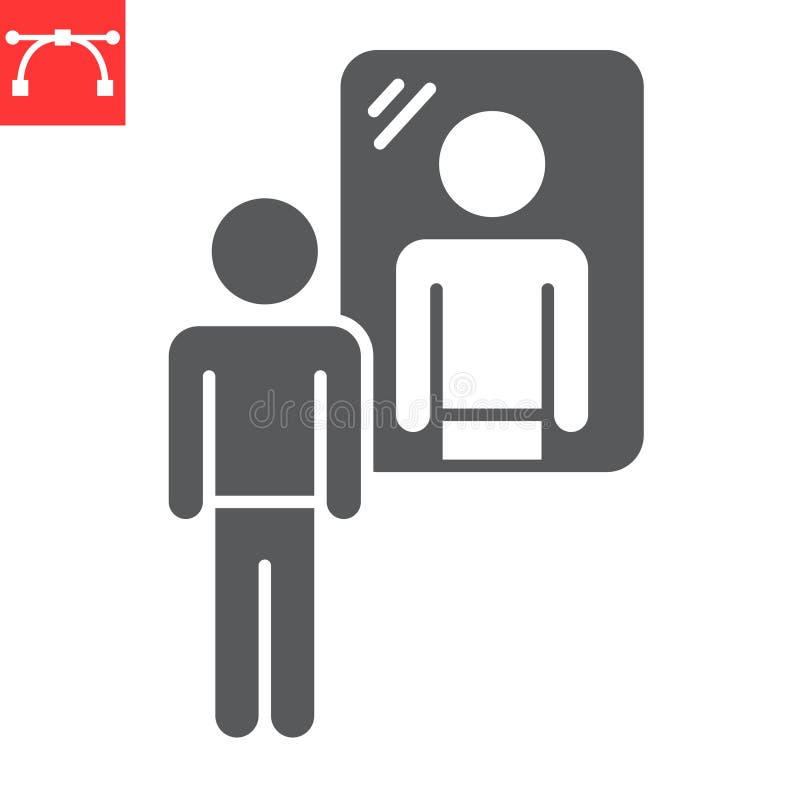 Introspection glyph icon stock vector. Illustration of stand - 292706417