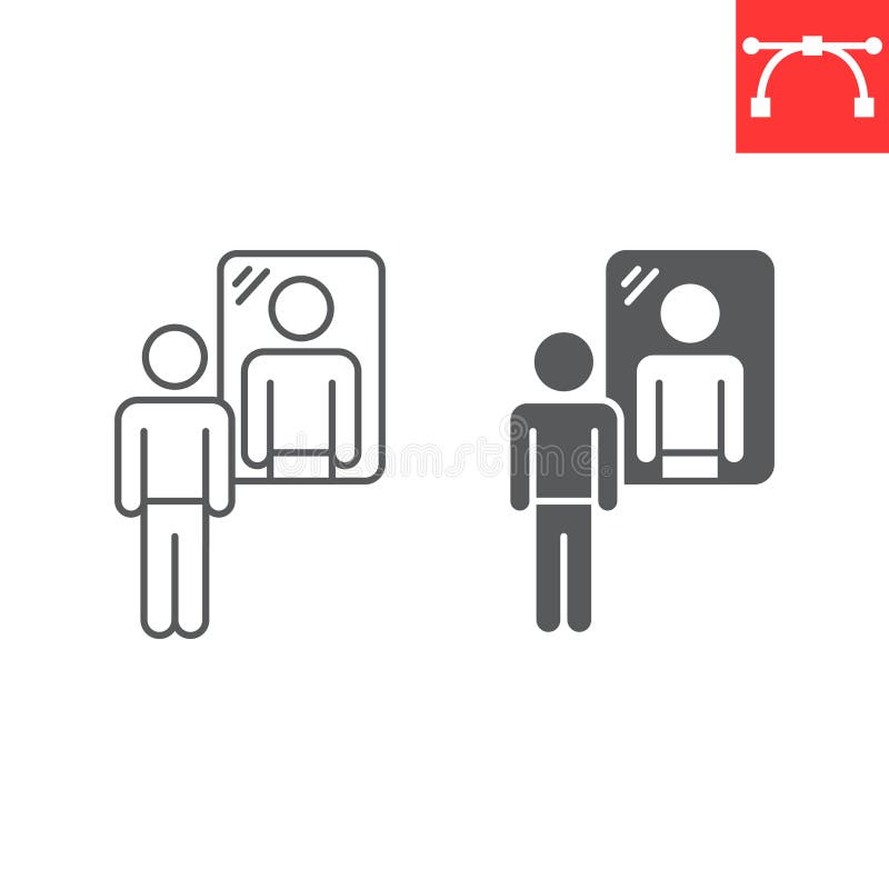 Introspection line icon stock vector. Illustration of reflection ...