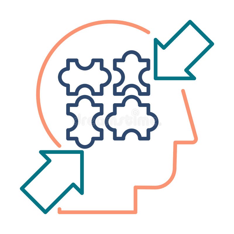 Introspection, Observation and Meditation Thin Line Vector Icon Stock ...