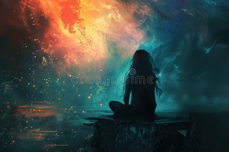 Introspection and Self-analysis Concept with a Person Reflecting ...