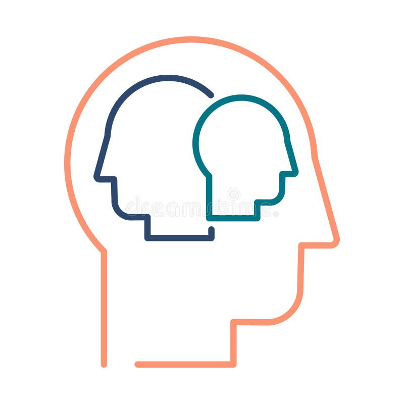 Introspection Thin Line Vector Icon Isolated on White Stock Vector ...