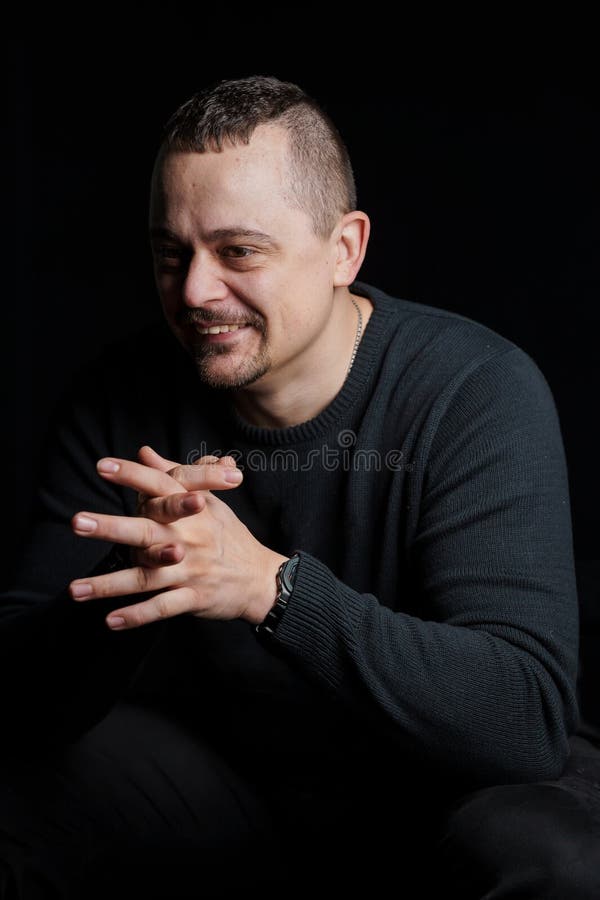 Introspective Moment of a Man in Contemplation Stock Photo - Image of ...