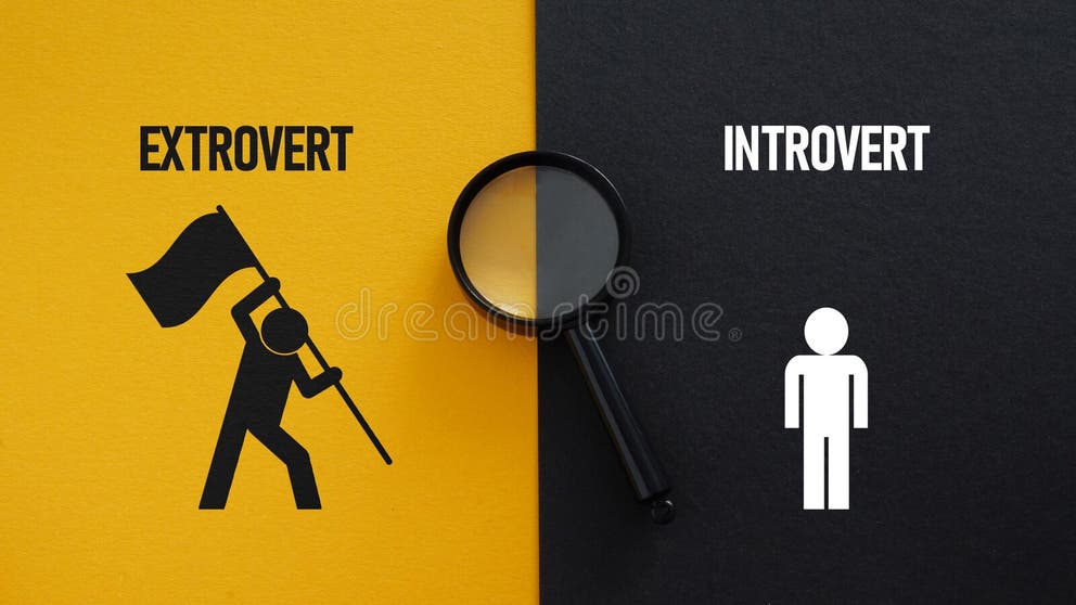 Introvert and Extrovert are Shown Using the Text Stock Image - Image of ...